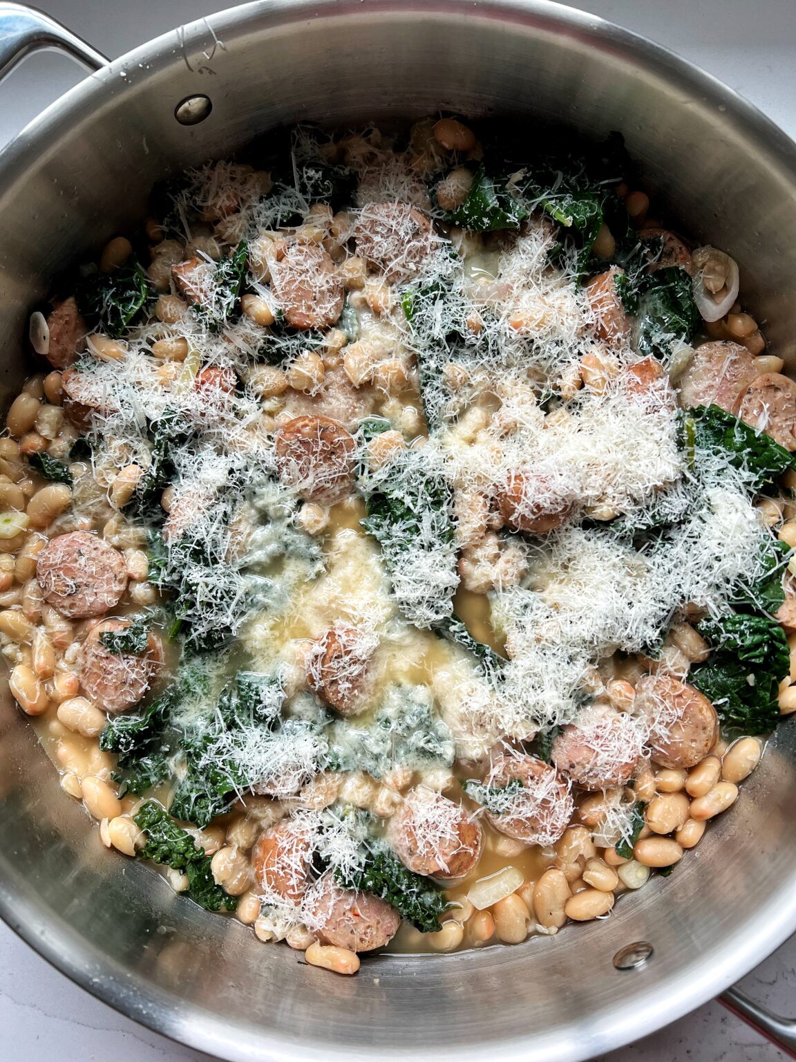 White Bean Sausage Kale Skillet (gluten-free) - rachLmansfield