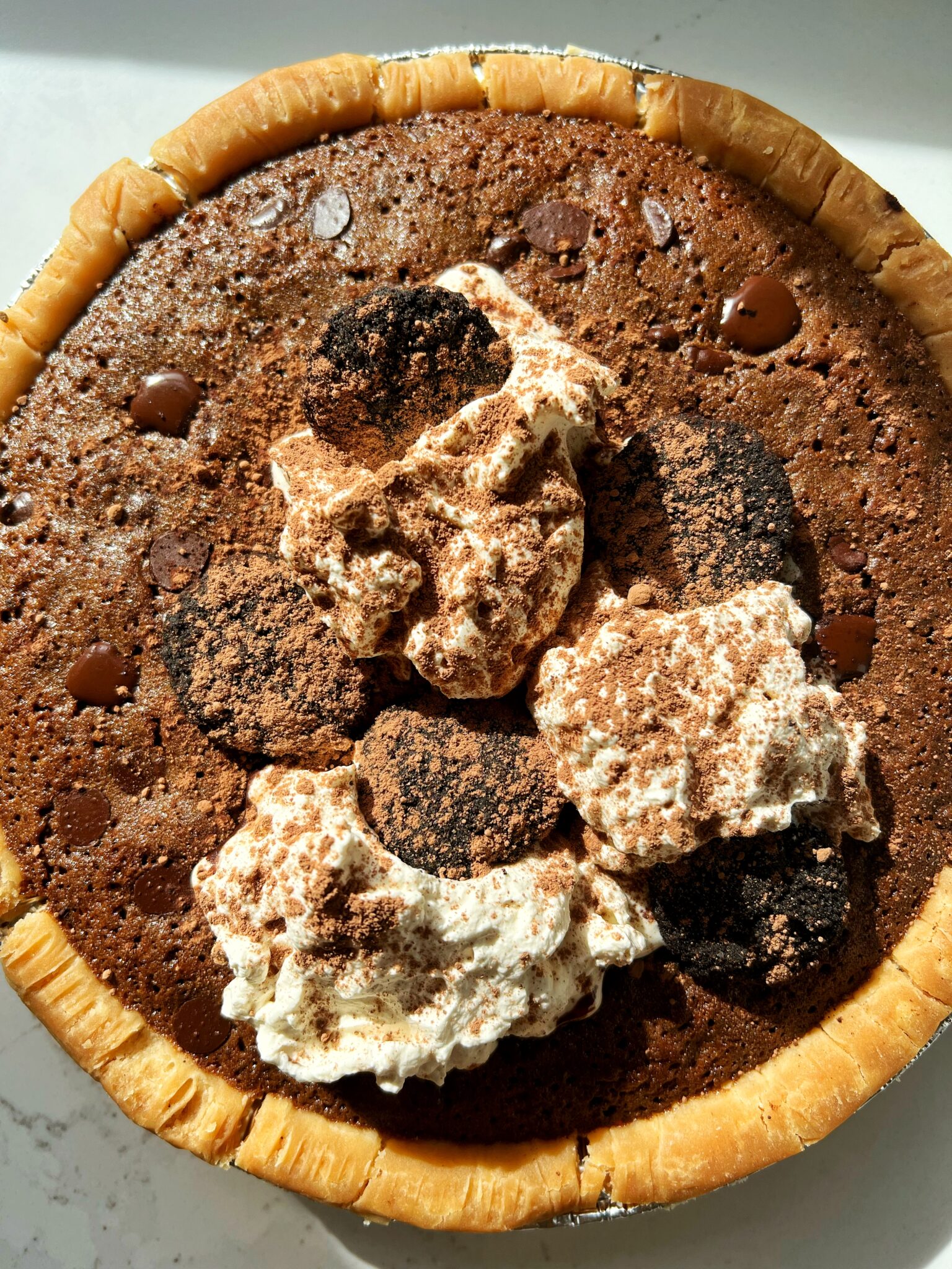 Chocolate Chip Cookie Dough Pie (gluten-free) - rachLmansfield