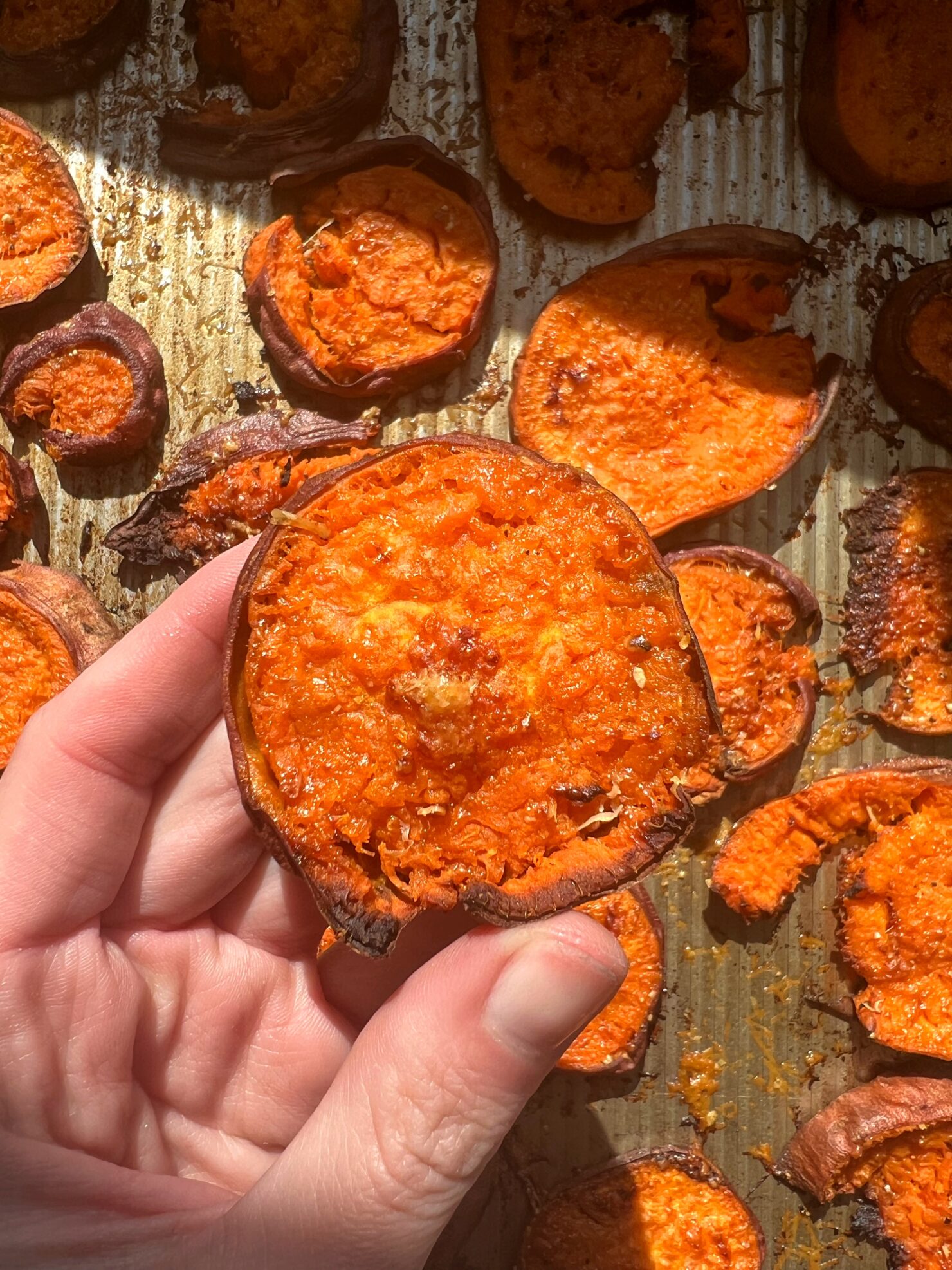 Smashed Sweet Potatoes - rachLmansfield