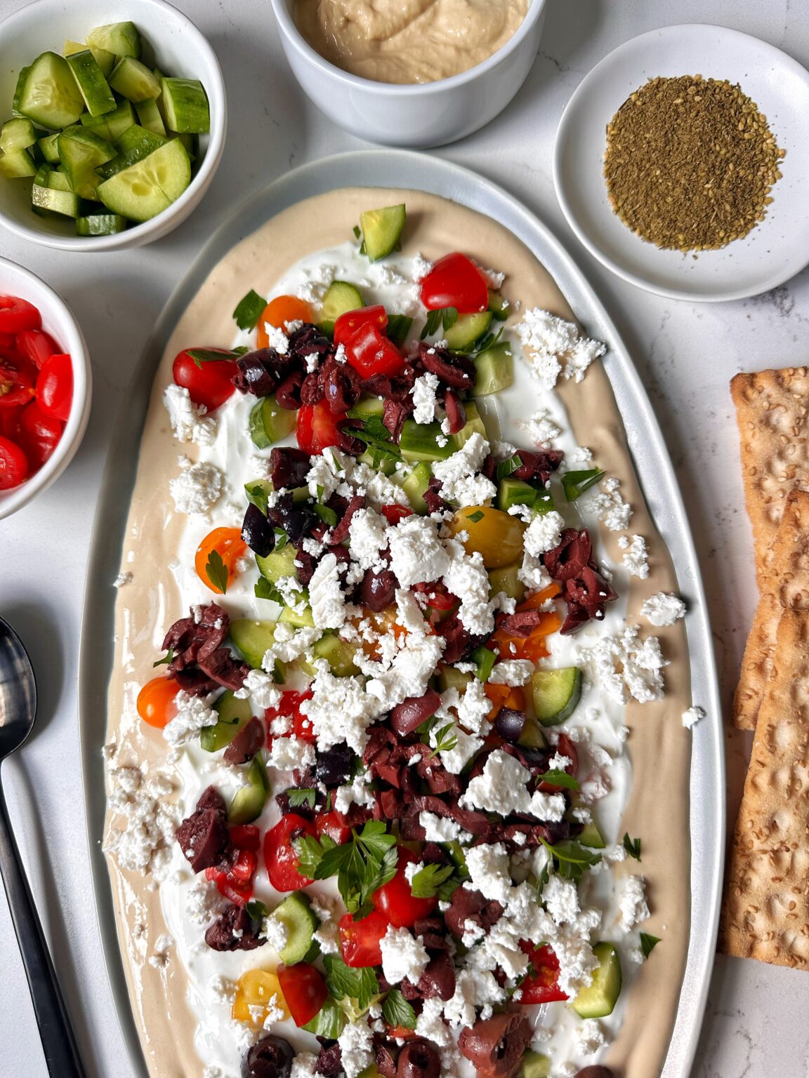 Greek 7 Layer Dip with Za'atar - rachLmansfield